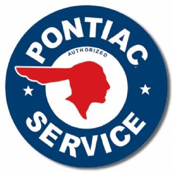 Pontiac Service, Round Metal Wall Sign - Histoparts